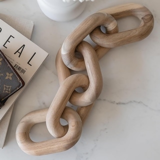 Wooden Chain Link Decor - Sculptural Shelf Accents & Living Room ...