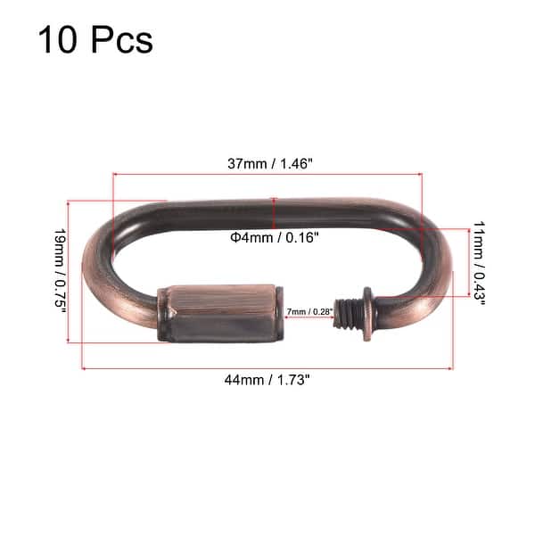 Chain Connector 4mm Oval Shape Quick Link Screw Lock Clips 10pcs - Bed ...