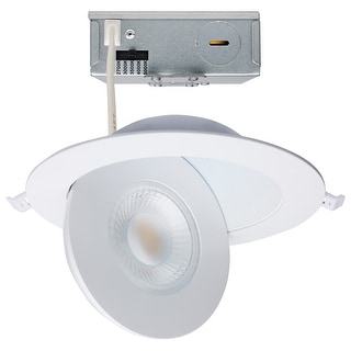 15 Watt CCT Selectable LED Direct Wire Downlight Gimbaled 6 Inch Round ...