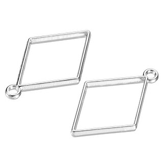 20Pcs Resin Pendants Frames Rhombus Alloy Hollow Charms for DIY ...