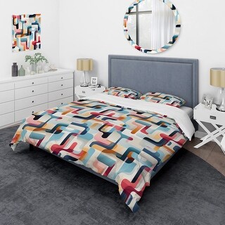 Designart "Soft Color Multicolor Abstract Neutrality Wave V" Modern Bed ...