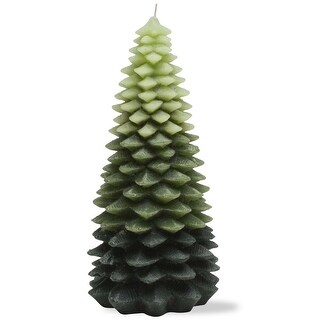 Extra Large Green Ombre Tree Shaped Wax Candle with Chunky Leaf Accents ...