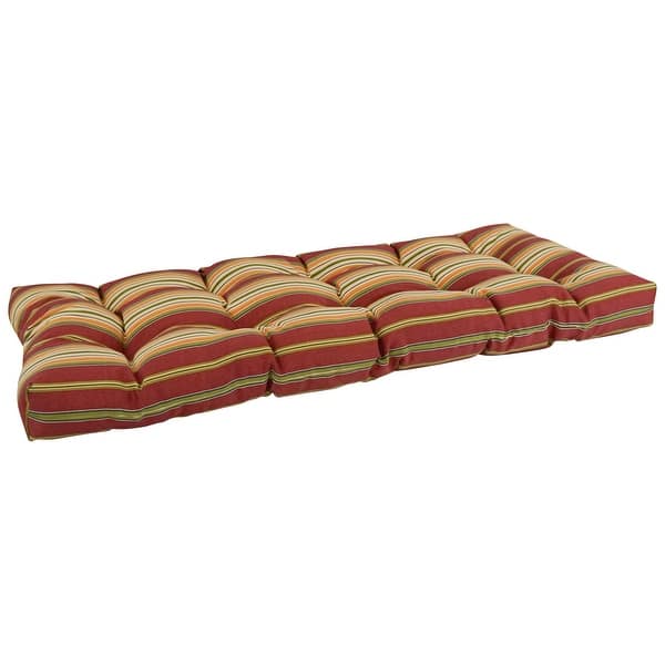 Tufted Indoor/Outdoor Bench Cushion (Multiple widths from 46 to 60 inch ...