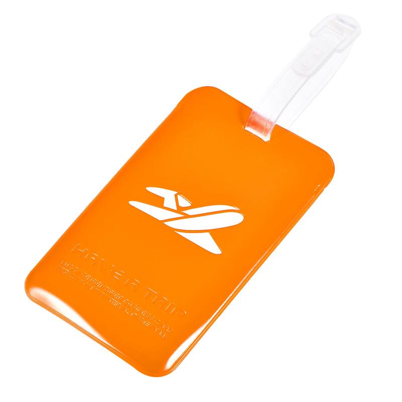 Luggage Tag PVC Holders, Baggage Label Identifier with Straps Orange ...