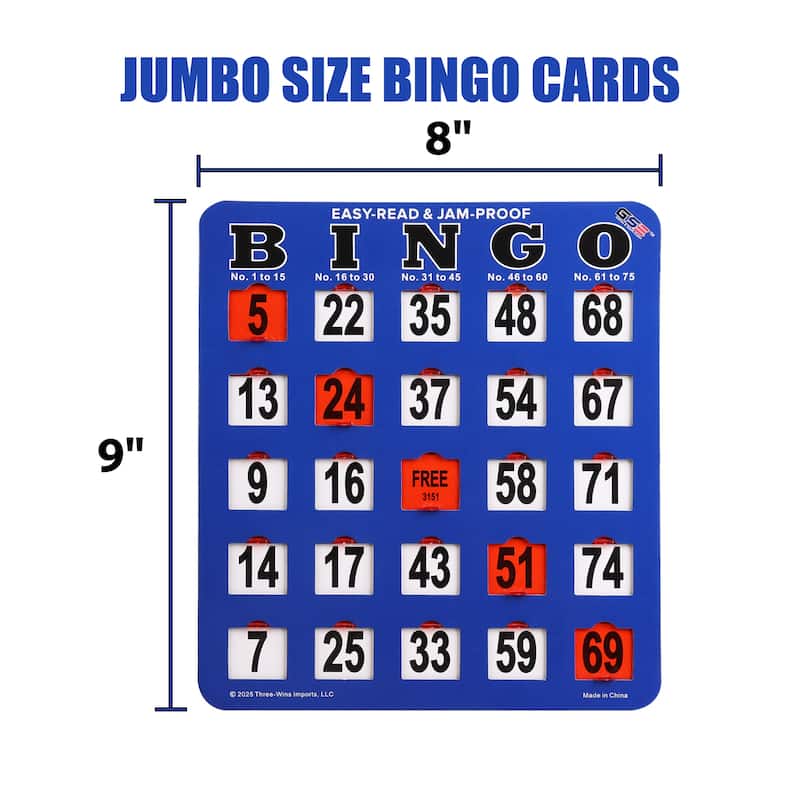 GSE Jumbo Shutter Bingo Cards, Finger-Tip Slide Bingo Game Cards with ...