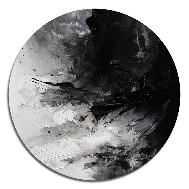 Designart "Black Textured Splash Paint Art III" Abstract Painting Metal ...