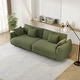86.6" Teddy velvet large bread sofa with four pillows and hardware feet ...
