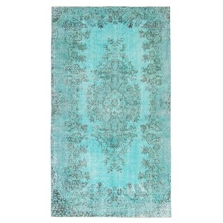 ECARPETGALLERY Hand-knotted Color Transition Turquoise Wool Rug - 5'1 x ...