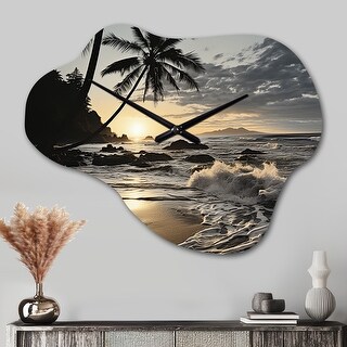 Beach Photo Tropical Escape IV - Coastal Beach Wall Clocks in Cloud ...