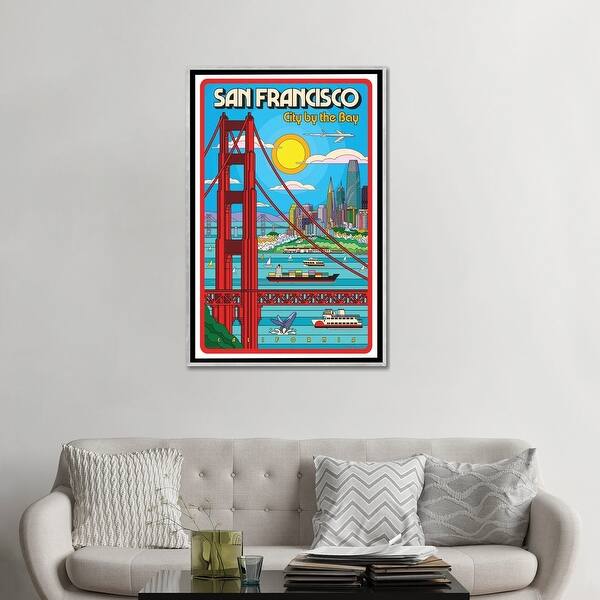 iCanvas "San Francisco Pop Art Travel Poster" by Jim Zahniser Framed ...