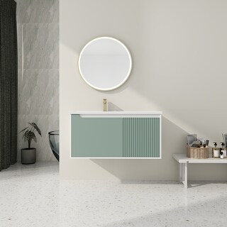 Compact Wall-Mounted Vanity Floating Vanity Small Bathroom Vanity ...