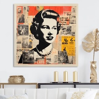 Designart "Pop Art Queen Elizabeth S Magazine II" Celebrity Wall Decor ...