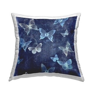 Stupell Abstract Blue Butterflies Pattern Printed Throw Pillow Design ...