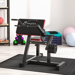 Soozier 2-In-1 Bicep Preacher Curl Bench with Adjustable Seat and Elbow ...