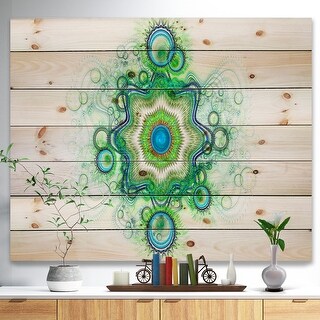 Designart 'Cabalistic Star Fractal Flower' Abstract Print on Natural ...