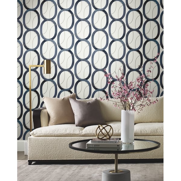 Candice Olson Interlock Navy Wallpaper - Bed Bath & Beyond - 39891007