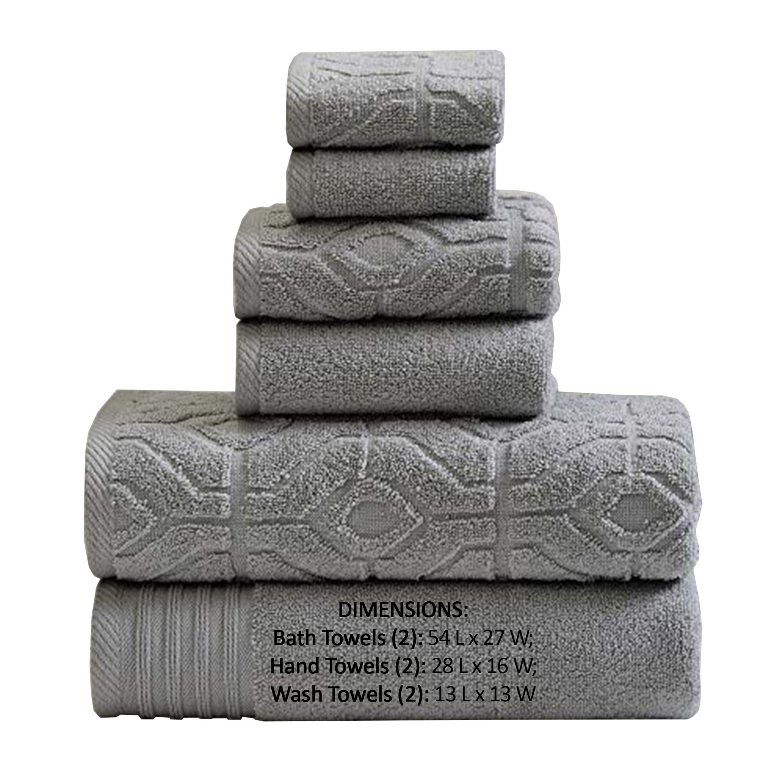 dark grey patterned towels