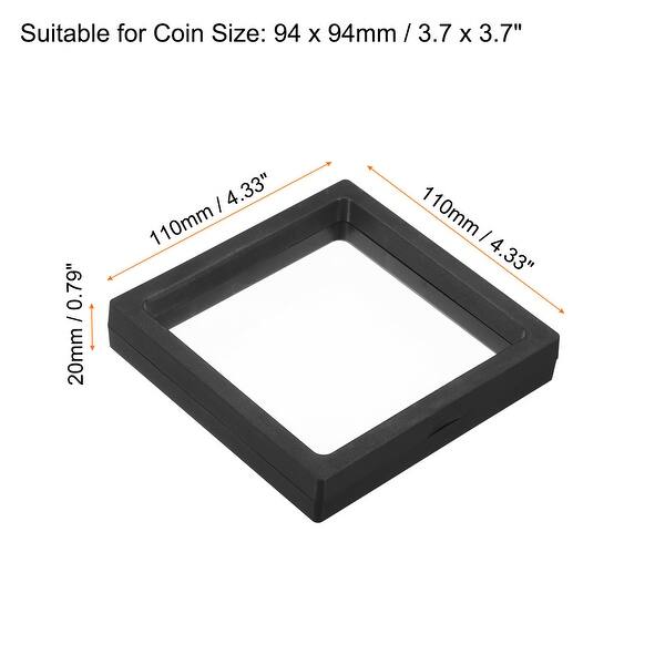 3D Floating Display Frame Coin Jewelry Case with Base Black 8pcs - Bed Bath & Beyond - 36511972