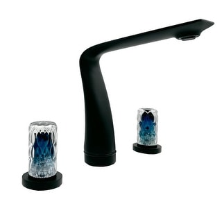 Modern Widespread 3 Hole, 2-handle Bathroom Faucet with Blue Glass ...