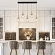Haye Modern 5-Light Glass Chandelier Black Gold Island Lights for ...