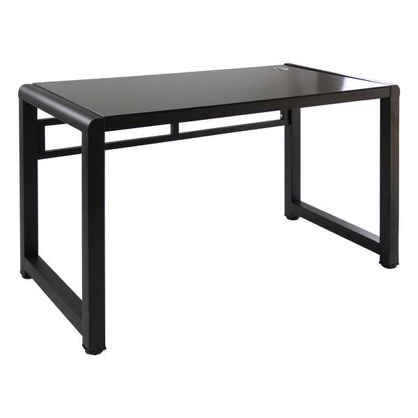 Computer desk large tempered glass table study writing desk workstation ...