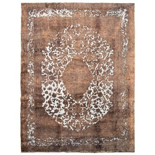 Hand-knotted Color Transition Brown Wool Rug - 9'6" x 12'8" - Bed Bath ...