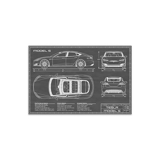 Tesla Model S (2016-2020) | Black Print On Acrylic Glass by Action ...