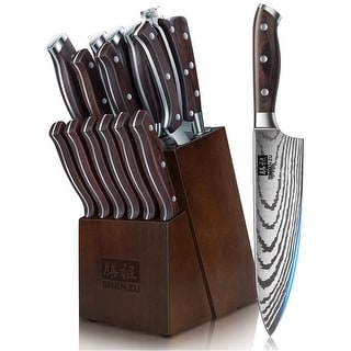 16-Piece Japanese Knife Set - High Carbon Stainless Steel Kitchen Knife ...