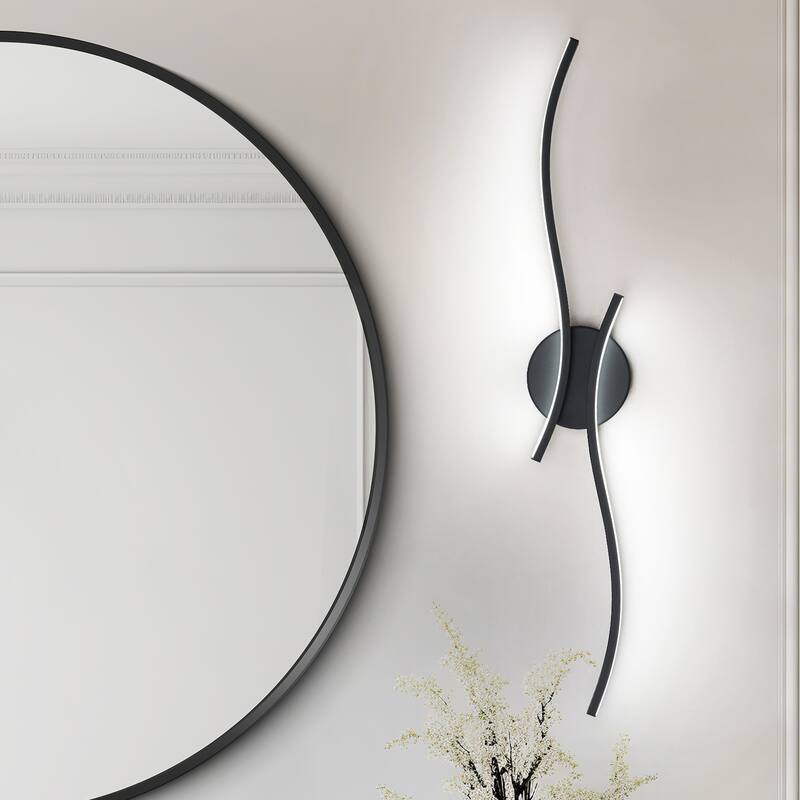 23.6'' Dimmable Intergrated LED Wall Sconce 6000K Bathroom Vanity Light ...