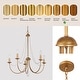 Alisar Mid-century Modern 5-Light Candle Classic Chandelier Wood Beaded ...