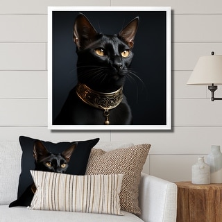 Designart "Oriental Opulence Cat Portrait" Animals Cat Framed Canvas ...