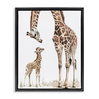 Stupell Baby Giraffe Calf Framed Floater Canvas Wall Art Design By ...