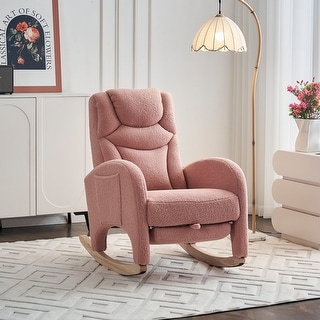 Teddy Fabric Nursery Rocking Chair With Adjustable Footrest - Bed Bath ...