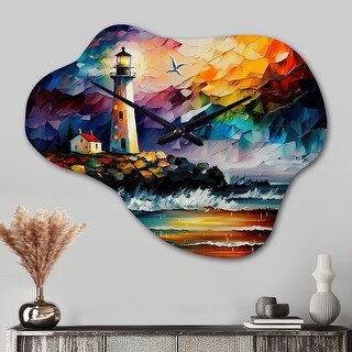 Designart - Lighthouse By The Ocean V - Coastal Light House Large Wall ...