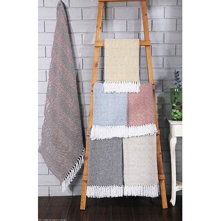 Cotton Throw Blankets All-Season Medium Weight | Set of 2 | Chevron ...