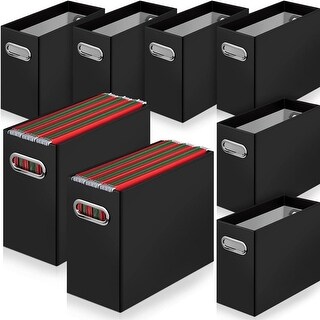 8 Pcs File Organizer Cardboard File Folder (Black) - Bed Bath & Beyond ...