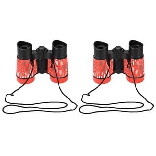 2pcs Toy Binoculars 4X30 Compact Folding Binoculars Red with Neck Strap ...