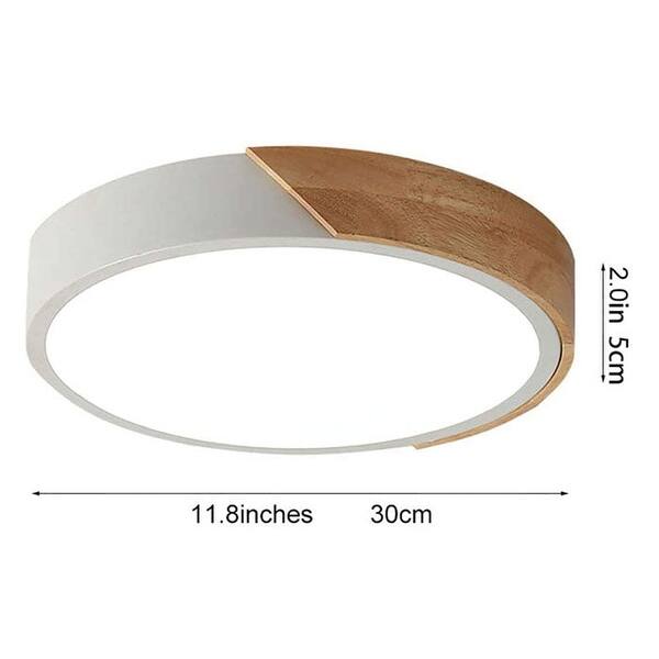 Modern LED Ceiling Light Wood style circle flush mount ceiling lamp ...