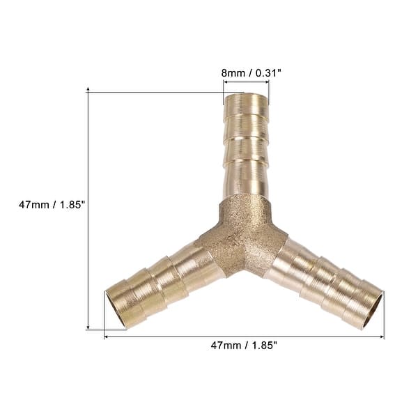 Barb Hose Fitting Y Shape Pipe Connector Brass 2Pcs with 6Pcs Hose ...