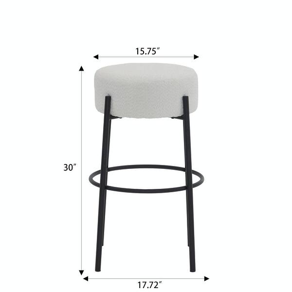 Set of 2 Contemporary Round High Bar Stools - 30" Height, Perfect for ...