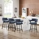 Hausfame Set of 2 Linen Swivel Counter & Bar Stool with Metal Footrest ...