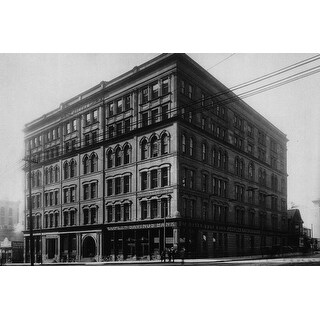 Moffat Building Black and White Gallery Wrapped Canvas - Bed Bath ...