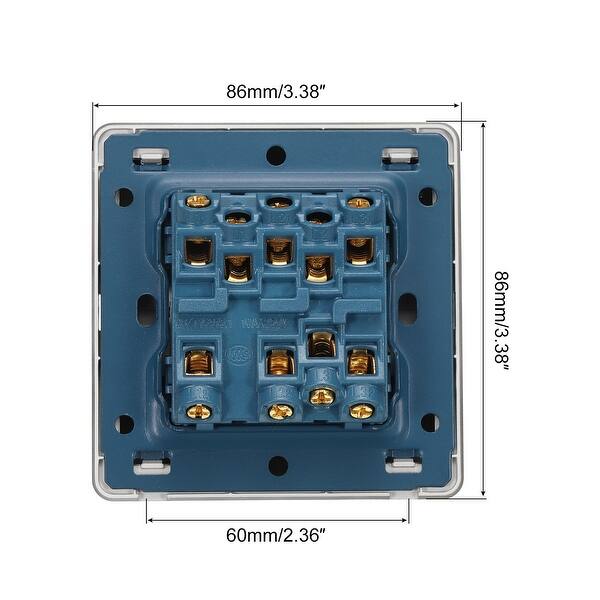 Light Switch Wall Panel Push Button 3 Gang 2 Way Grey 250V 10A ...
