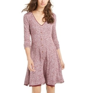 American Rag Junior's Marled Rib Knit Fit & Flare Dress Red - Bed Bath ...