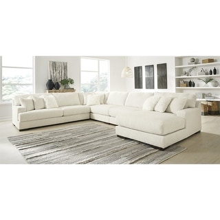 Signature Design by Ashley Zada Ivory 5-Piece Sectional with Chaise ...