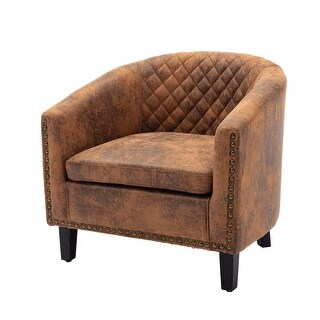 Barrel Accent Chair with Arms Microfiber Club Chairs Bucket Chair ...