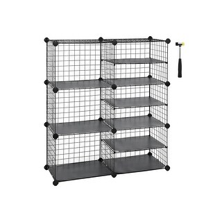 Cube Storage Unit, Interlocking Metal Wire Organizer with Divider ...