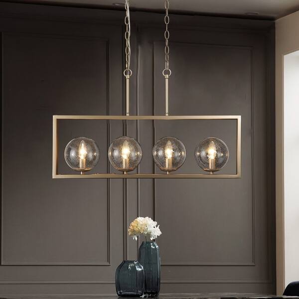 Modern Contemporary 4-Light Rectangle Chandeleir Transitional LED ...