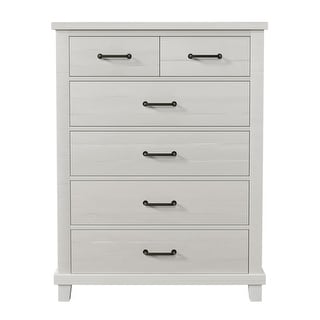 Rustic Farmhouse Style Solid Pine Wood Six-Drawer Chest Tallboy for ...