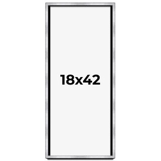 18x42 Shadow Box Frame Silver | 1.375 Inches Deep Real Wood - Bed Bath ...